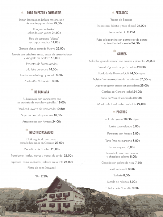 Carta – Restaurante Arostegui